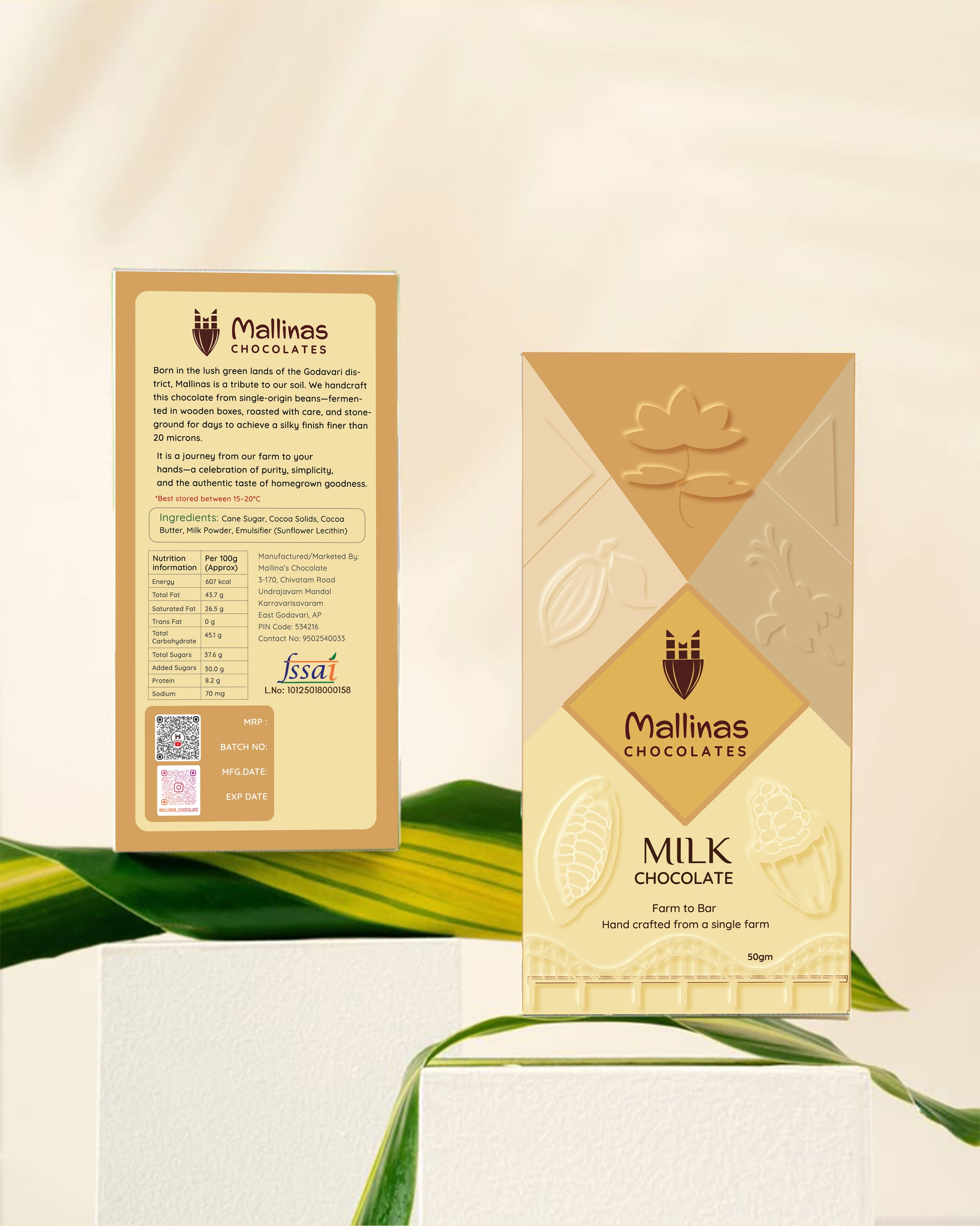 50% Milk Chocolates - 50 grams – Mallina's Chocolates